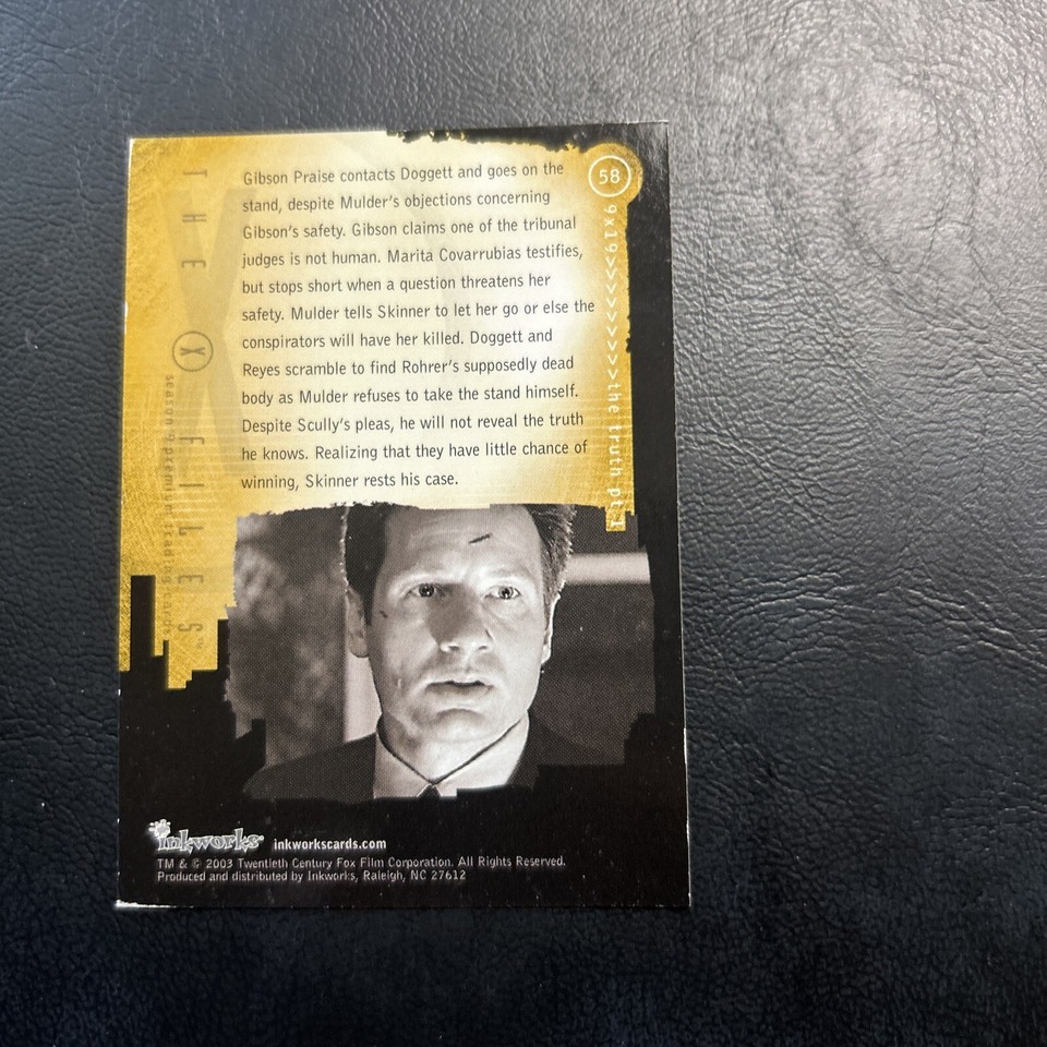 11d X-Files Season 9 2003 #58 Fox MuldEr Walter Skinner John Doggett | eBay
