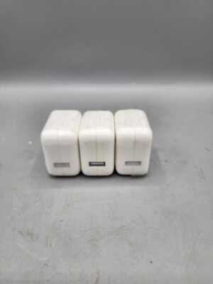 3x Apple A1401 12W USB Power Adapter Charger W/ Cable iPhone iPad New ...