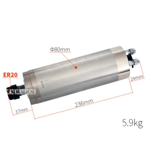 φ80 Waterproof Spindle Motor 4-Bearing Water Cooling Engraving Milling ...