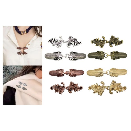 2x Sweater Clips Shawl Clips for Women Fasteners Metal Cloak Clasp Cape ...