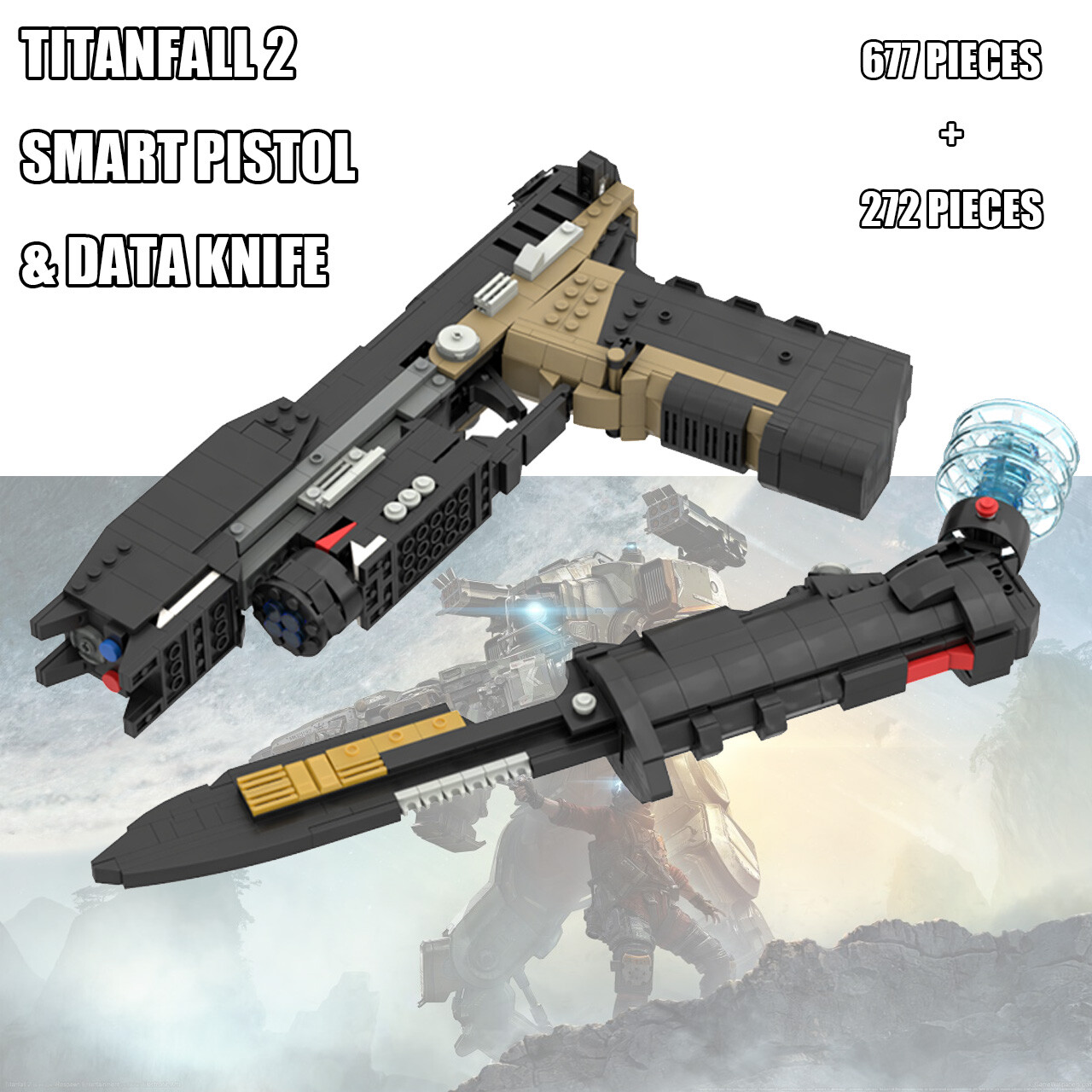 Titanfall 2 Smart Pistol & Data Knife Building Toys Set 677 + 272 ...