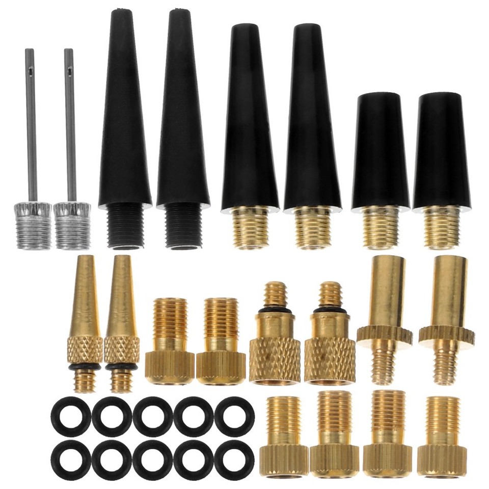 30 Pcs Tire Valve Adapter Kit Inflator Air Pump Accessories Needles for ...