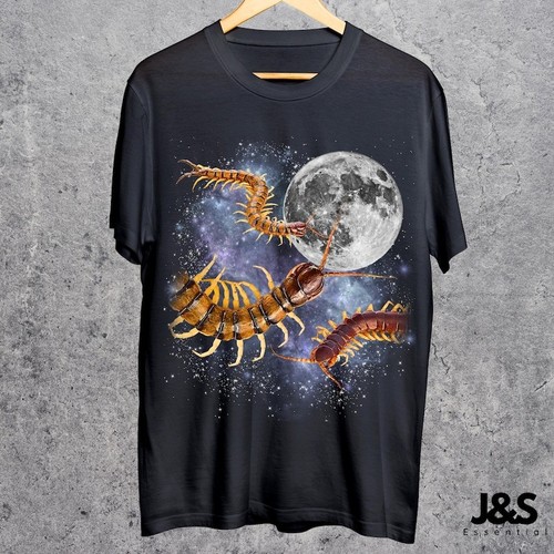 Three Centipede Moon Shirt Cosmic Insect Space Tee Bugcore Aesthetic ...