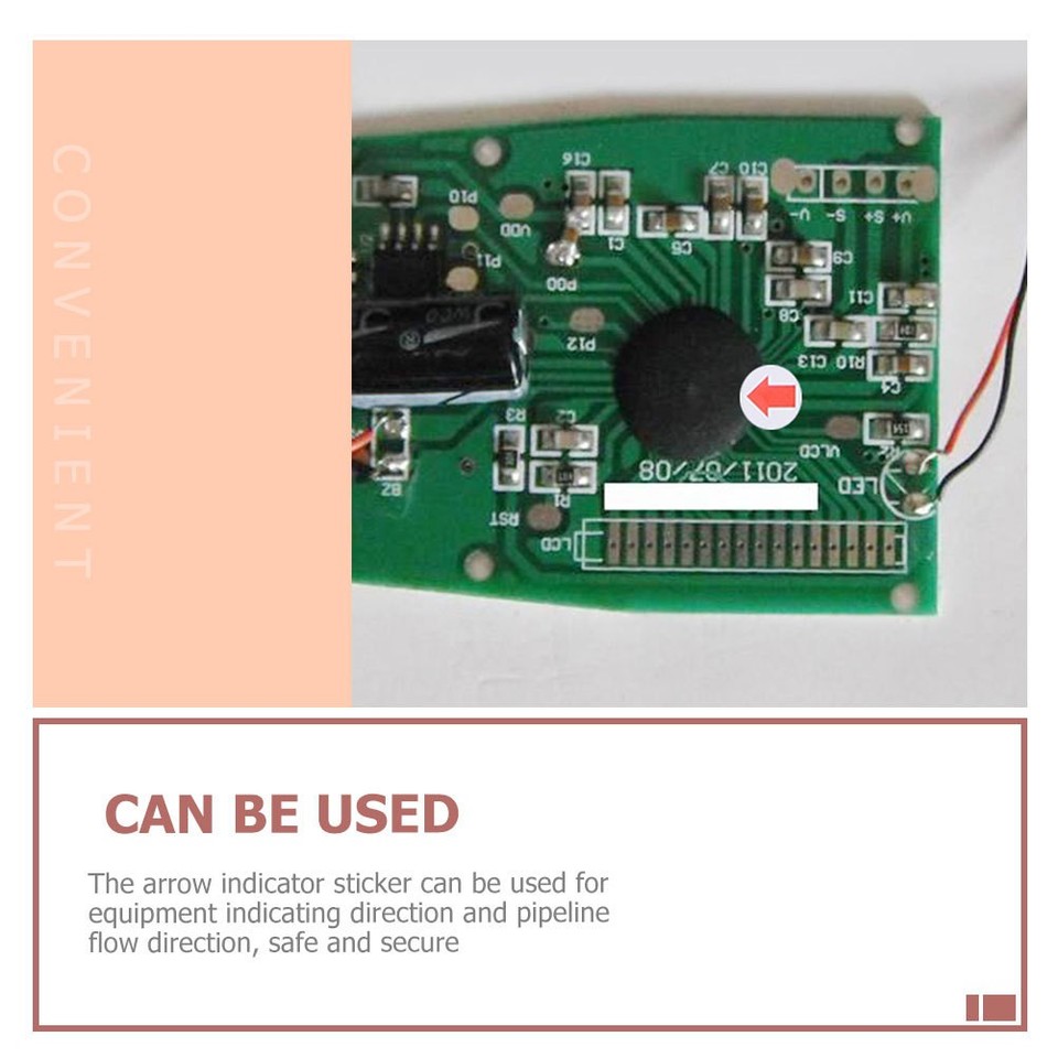 60 Sheets Arrow Warning Sticker Caution Stickers Arrow Indicator ...