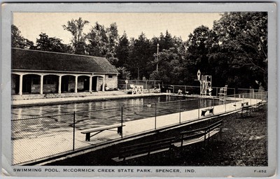 Vintage Postcard Swimming Pool, Mccormick's Creek State Park Spencer ...