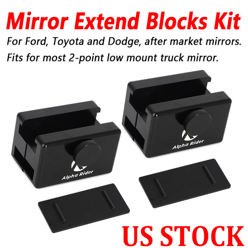 Pair Aluminum 2-point Mirror Extender Extend Blocks Kit For Ford Toyota ...