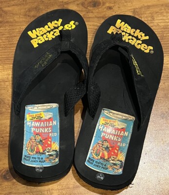 Vintage Wacky Packages FlipFlops Shoes Sandals Large 11-12 Hawaiian ...