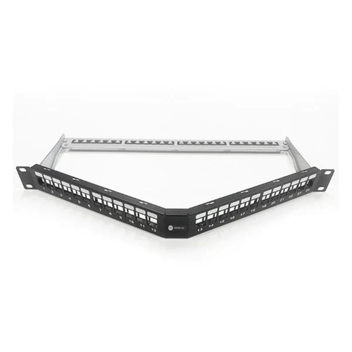 Serveredge 24 Port Angled V Style Shielded Unloaded Patch Panel Frame ...