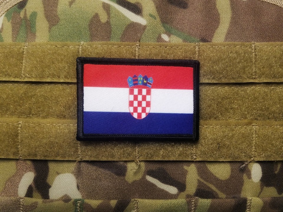 CROATIAN CROATIA HRAVTSKA FLAG Army Tactical Hook Loop Military Patch ...