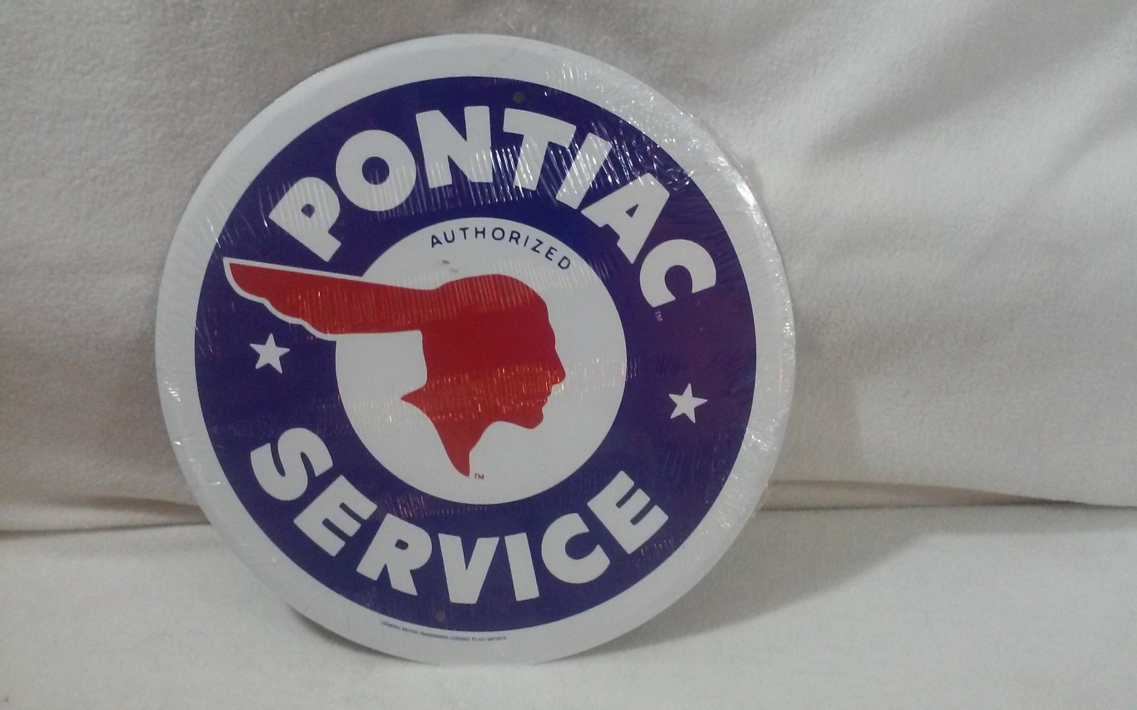 Pontiac Autorized Service Tin Sign - Retro Pontiac Sign - 12" Round ...