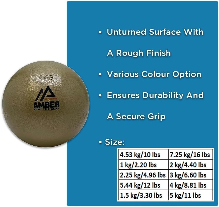 Amber Athletic Gear Cast Iron Shot Put for Track & Field Training,Color ...