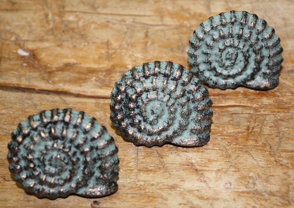 6 Cast Iron NAUTICAL Sea Shell Style Drawer Pull Barn Handle Door ...