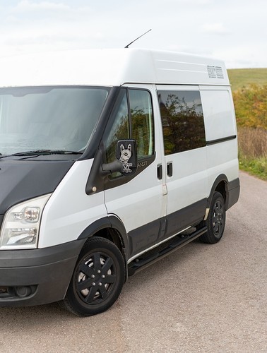 FITS FORD TRANSIT MK6 MK7 SWB 76MM 4 STEPS SLASH CUT GLOSS BLACK STEEL ...