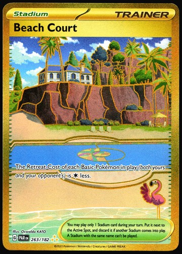 Beach Court Paradox Rift #263/182 Gold Pokemon Card R2-580 | eBay
