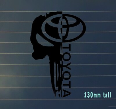 fits toyota style skull punisher decal Silhouette Car Sticker black ...
