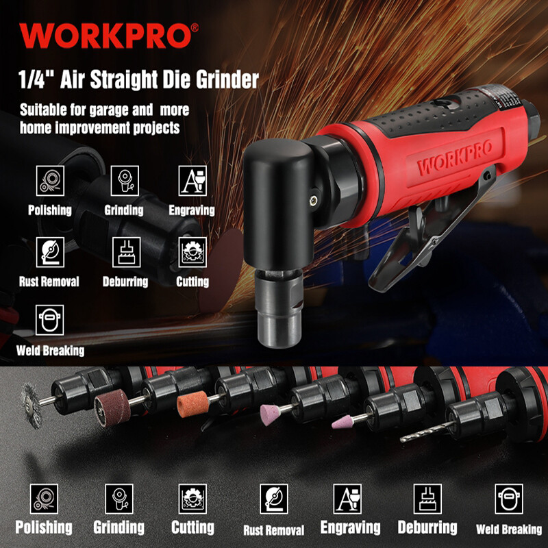 WORKPRO 1/4-In Air Angle Die Grinder Pneumatic Right Angle Die Grinder ...