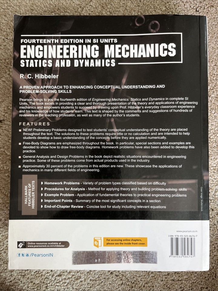 Engineering Mechanics : Statics and Dynamics 14th Edition By Russell C ...