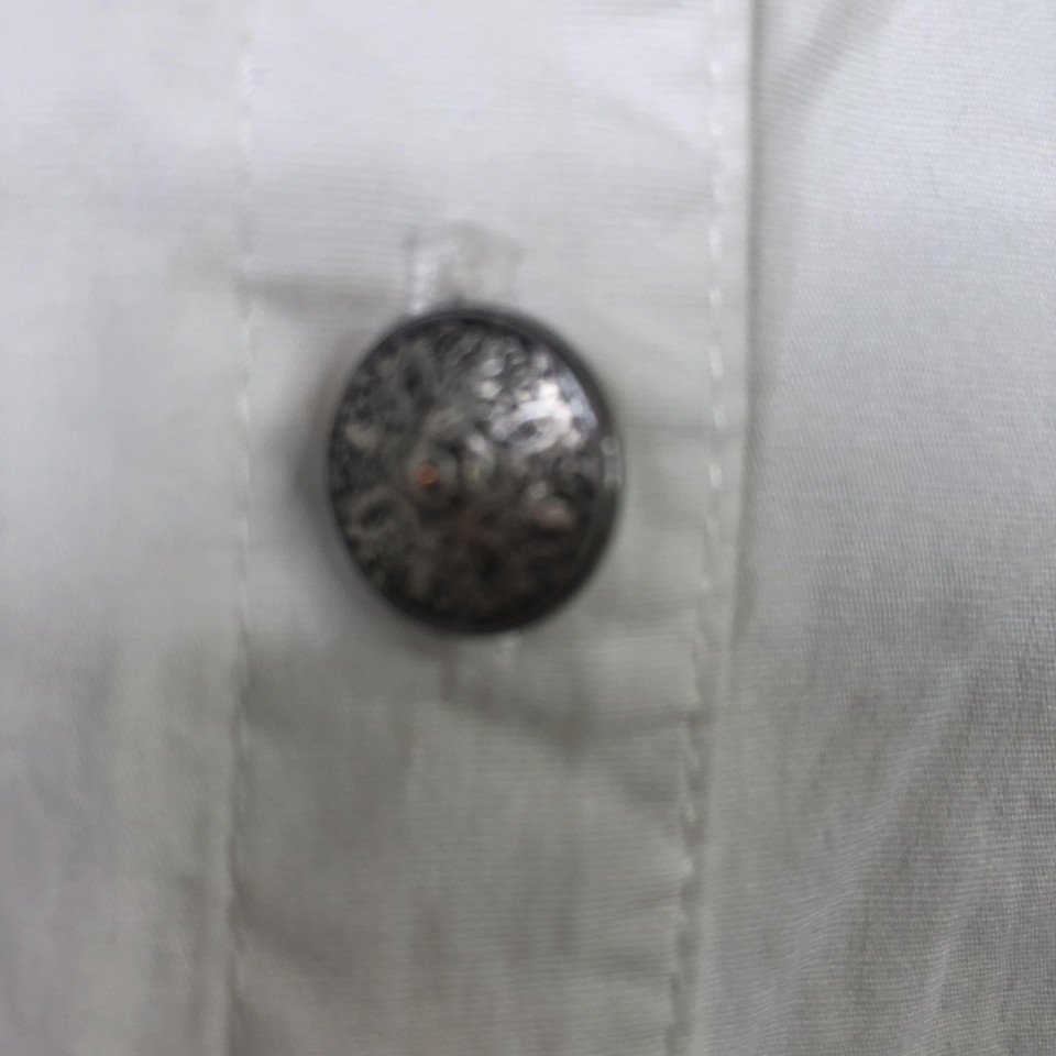 Talusa Rose Shirt Womens Medium White Western Ruffle Cuff Button Front ...