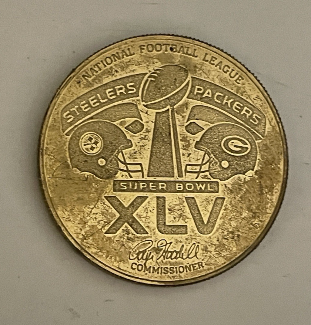 Super Bowl XLV N Texas Sun Feb 6 2011 Coin Steelers Vs Packers NFL ...