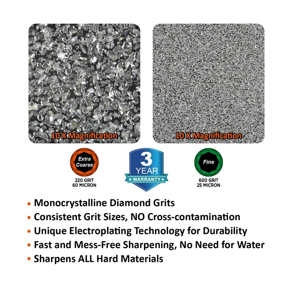 Dual-Grit Multi-Purpose Diamond Sharpening Stone Knife Tool Sharpener ...