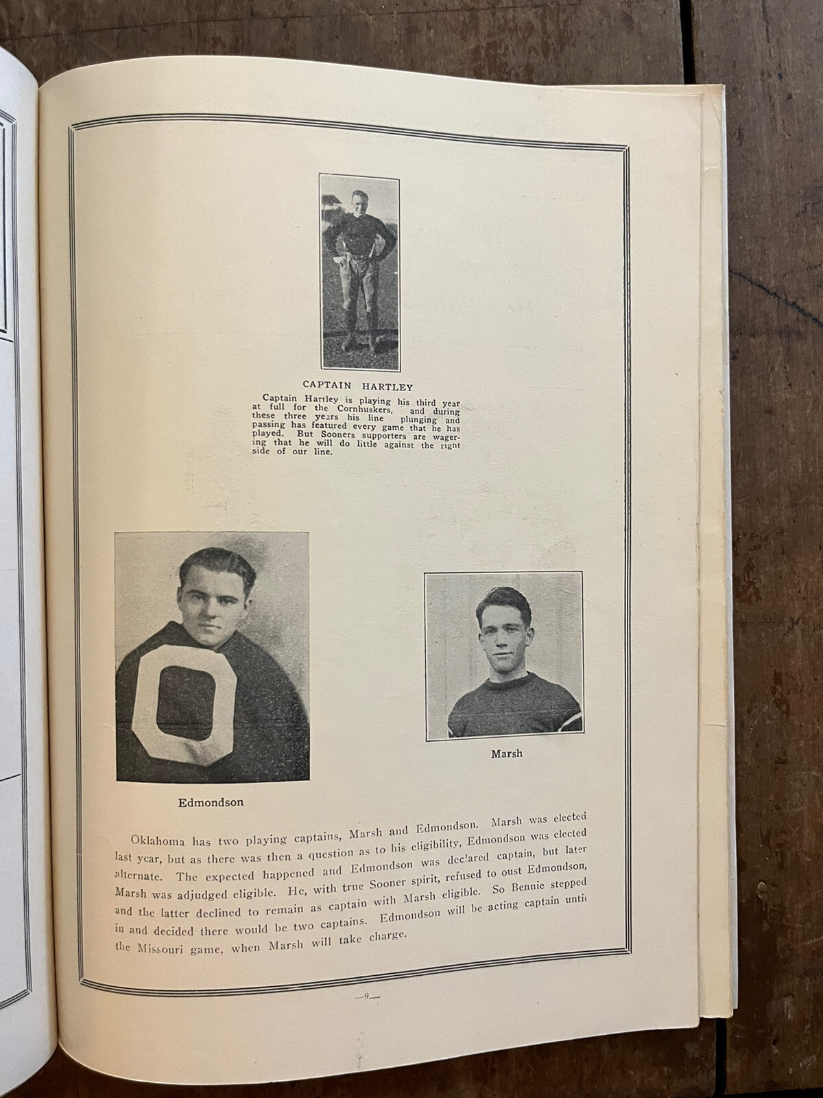 1922 Historic Oklahoma vs Nebraska football program/BENNIE OWEN/BOYD ...
