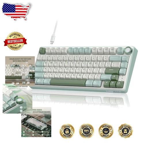 Advanced 75% Mechanical Keyboard: RGB & Volume Roller for Gaming ...