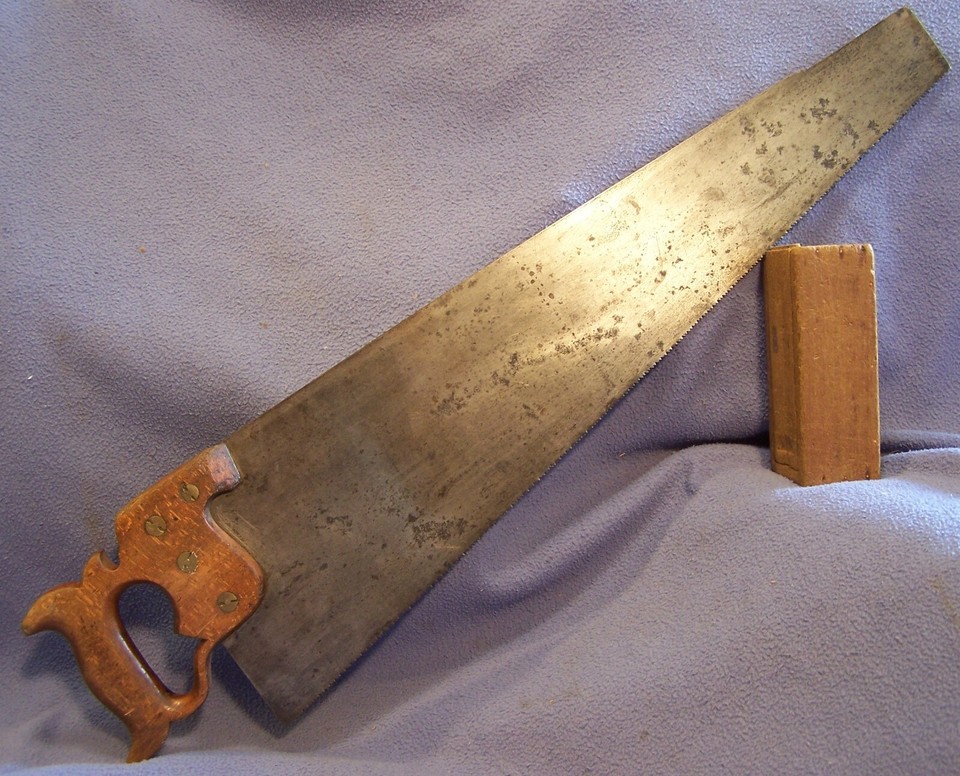 HENRY DISSTON medallion & SON etch No 7 26 in civil war era hand saw ...