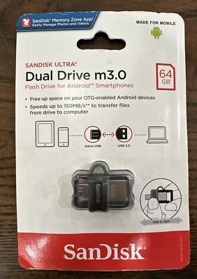 SanDisk - Ultra 64GB USB 3.0, Micro USB Flash Drive - Gray ...