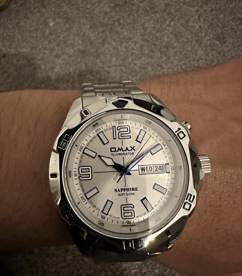 Omax Stainless Steel Style Men's Silver Classic Watch | eBay UK