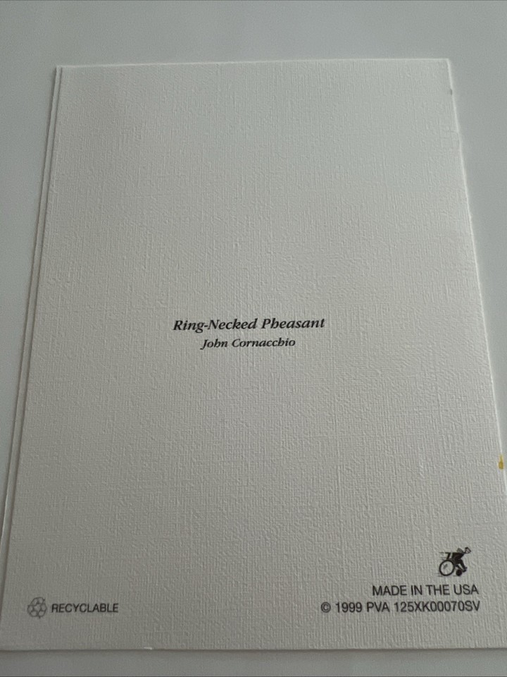 Vintage John Cornacchio Bird Art (2) Blank Notecards Towhee Ring Necked ...
