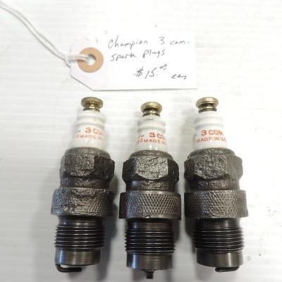 Vintage Champion 3 Comm Spark Plugs Pre-War Flathead Ford Hot Rod Rat ...