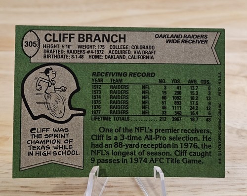 Cliff Branch Oakland Raiders 1978 Topps #305 | eBay