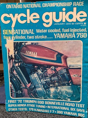 1972 Cycle Guide Magazine Vintage 350 R5 ISDT CB750 Triumph F7 Yamaha ...