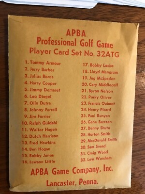 APBA Professional Golf Game Player Card Set No. 32ATG - NOT COMPLETE | eBay