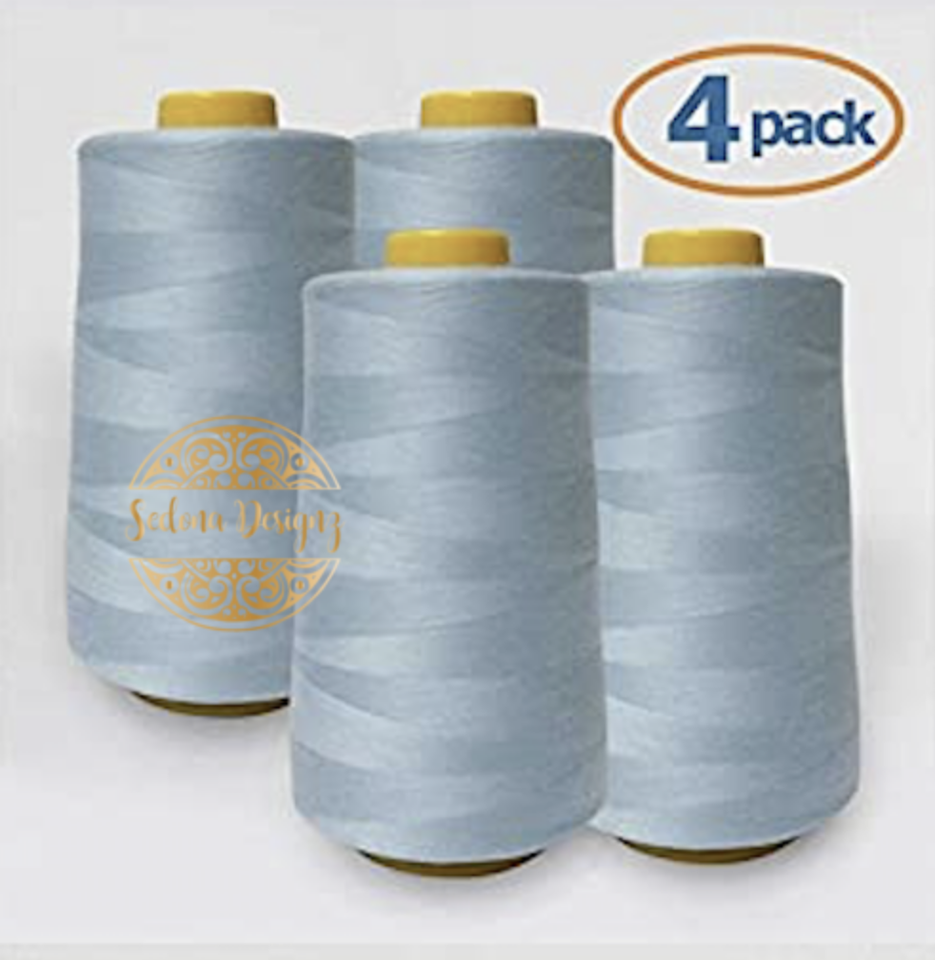 4 PACK of 6000 Yard each Spools Sewing Thread All Purpose 100% ...