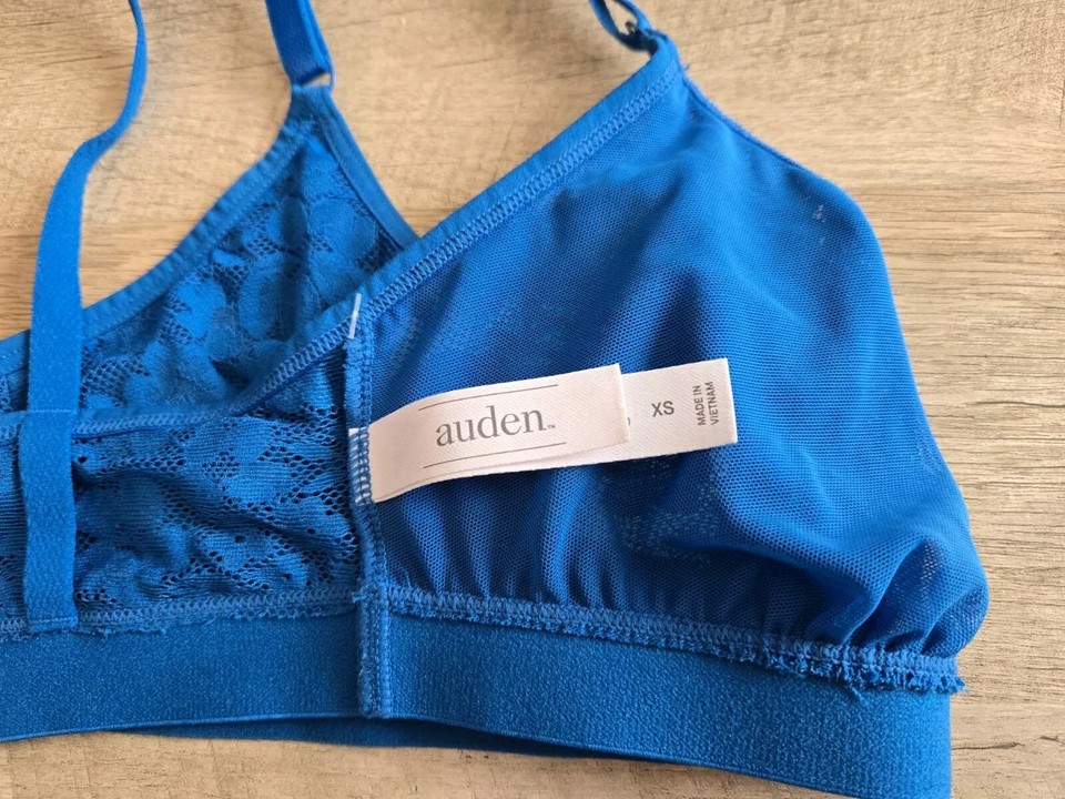 AUDEN Lace Bralette Womens XS Pullover Unpadded Elastic Band Scoop Neck ...