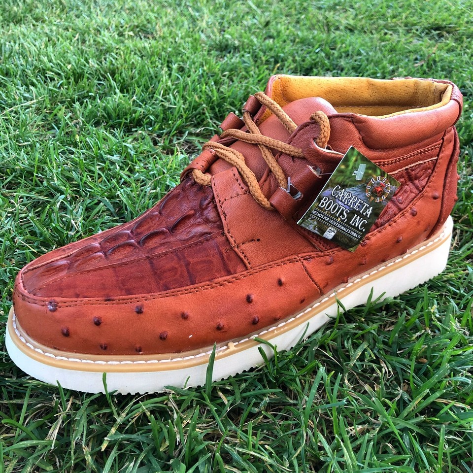 Men's Crocodile/Ostrich Print Leather Shoes Boot Zapato Casual Coco-Ave ...