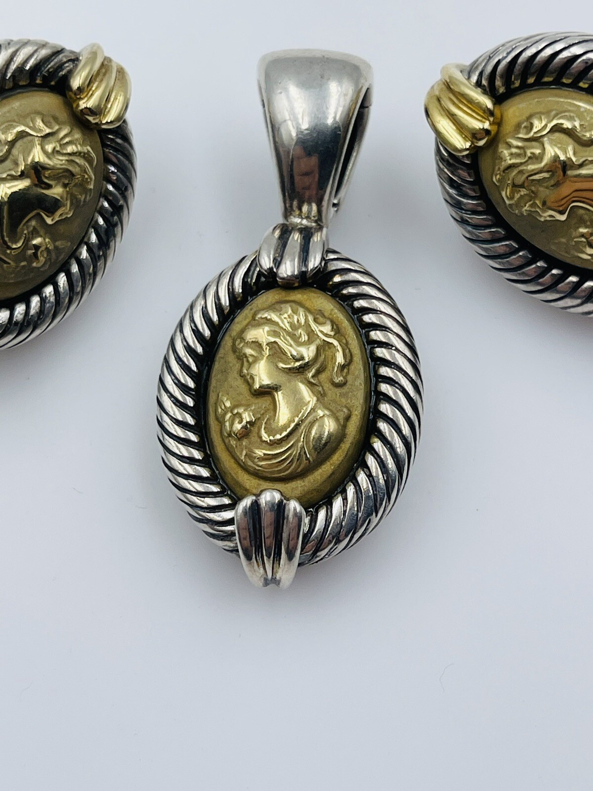 Menegatti Phillip Gabriel Italy Sterling Silver 18k Gold Earrings ...