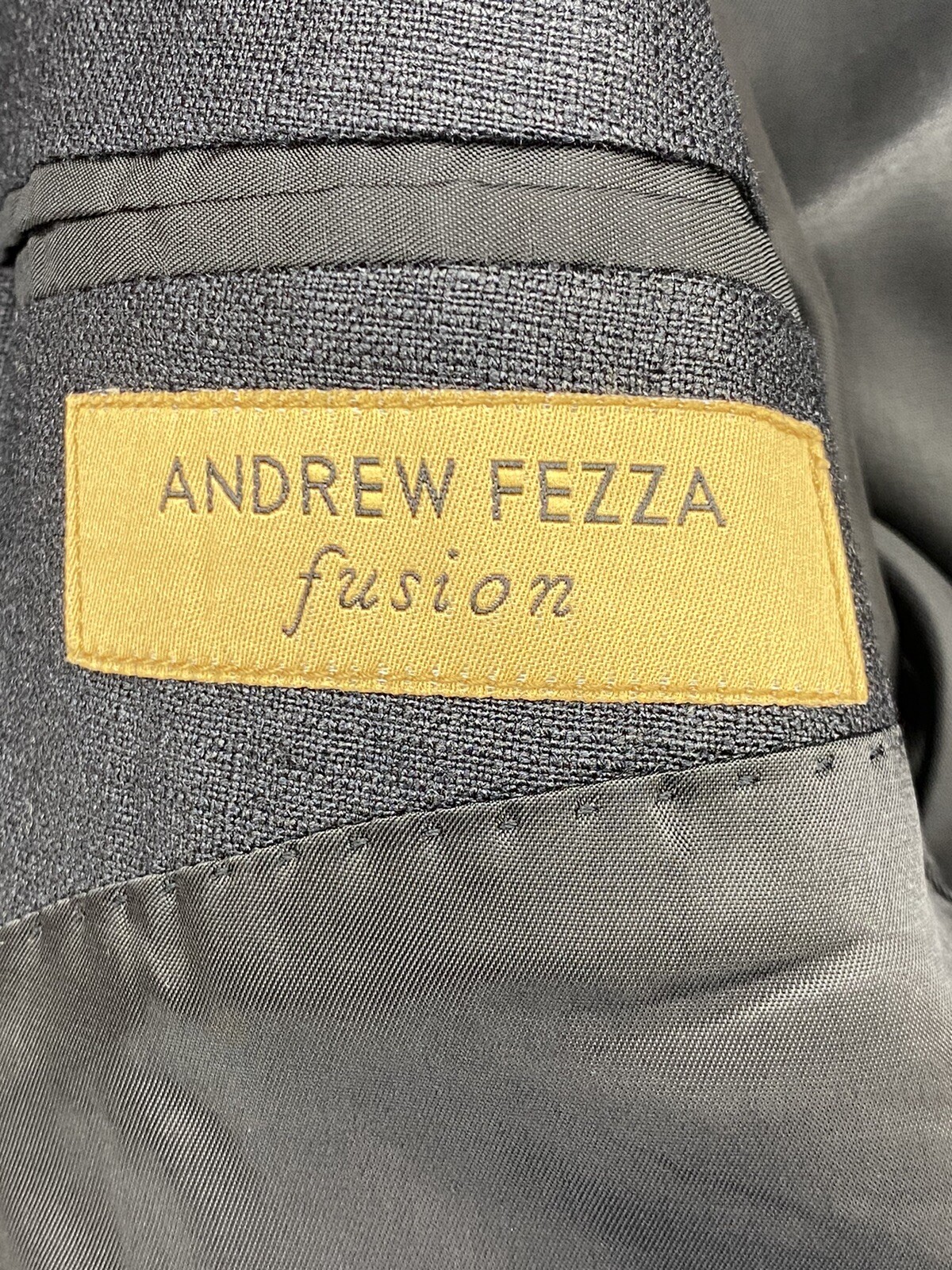 Andrew Fezza Fusion 100% Silk Blazer Men’s Size 44 Long Black 3 Button ...
