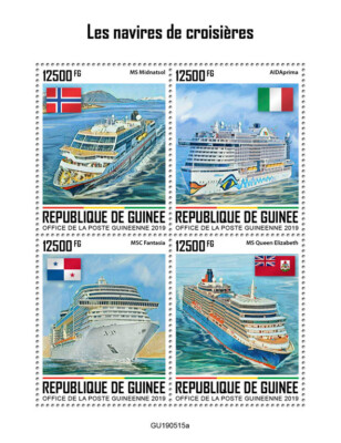 Guinea 2019 MNH Cruise Ships Stamps MS Midnatsol MSC Fantasia Nautical ...
