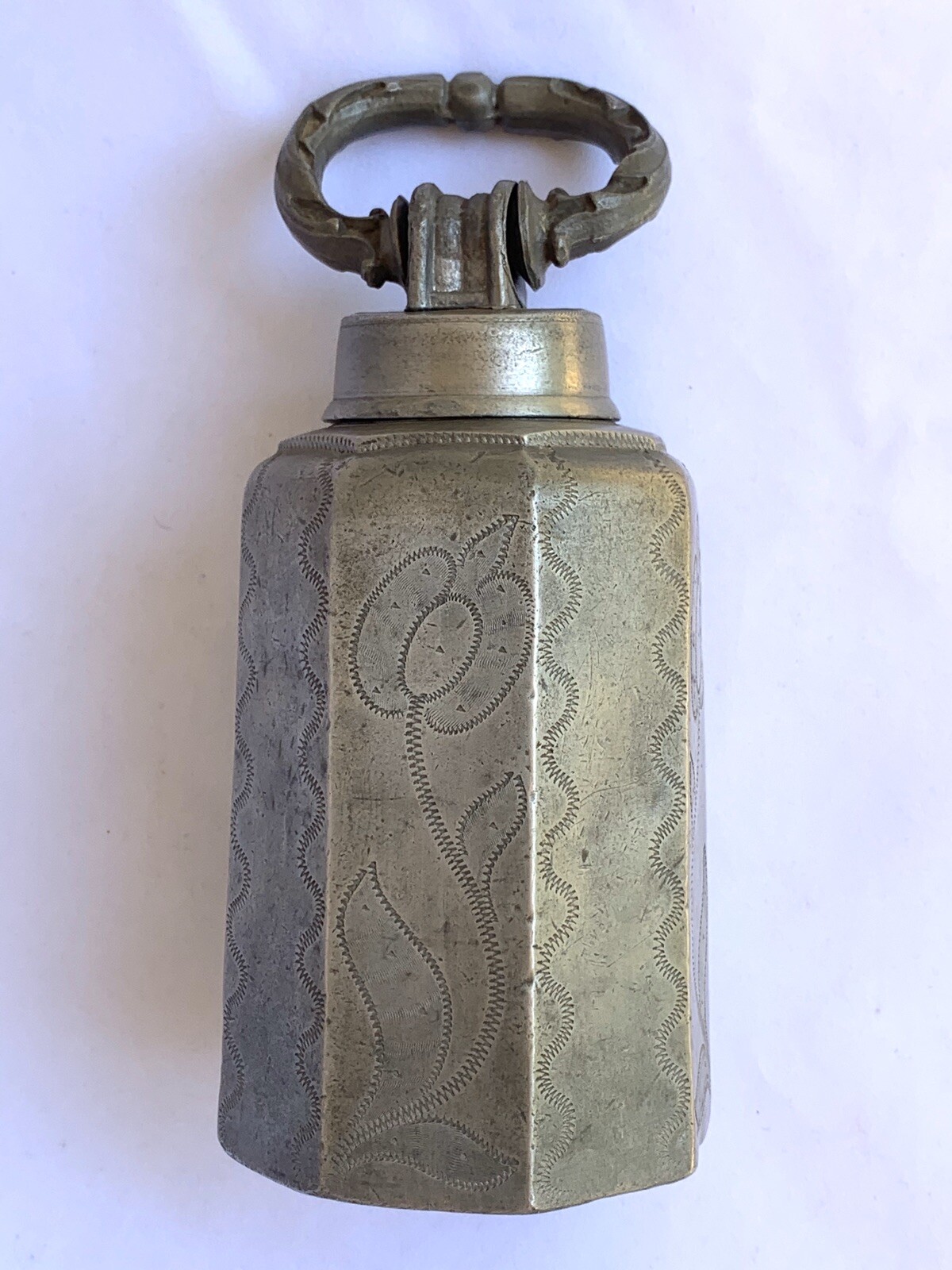 Rare Antique German Pewter Tea Canister Flask Bottle SCHRAUBFLASCHE ...