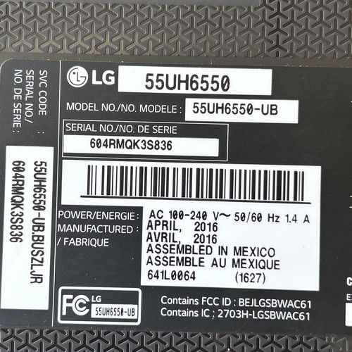 LG 55UH6550-UB Power Supply Board EAY64210701 EAX66773401(1.8) | eBay