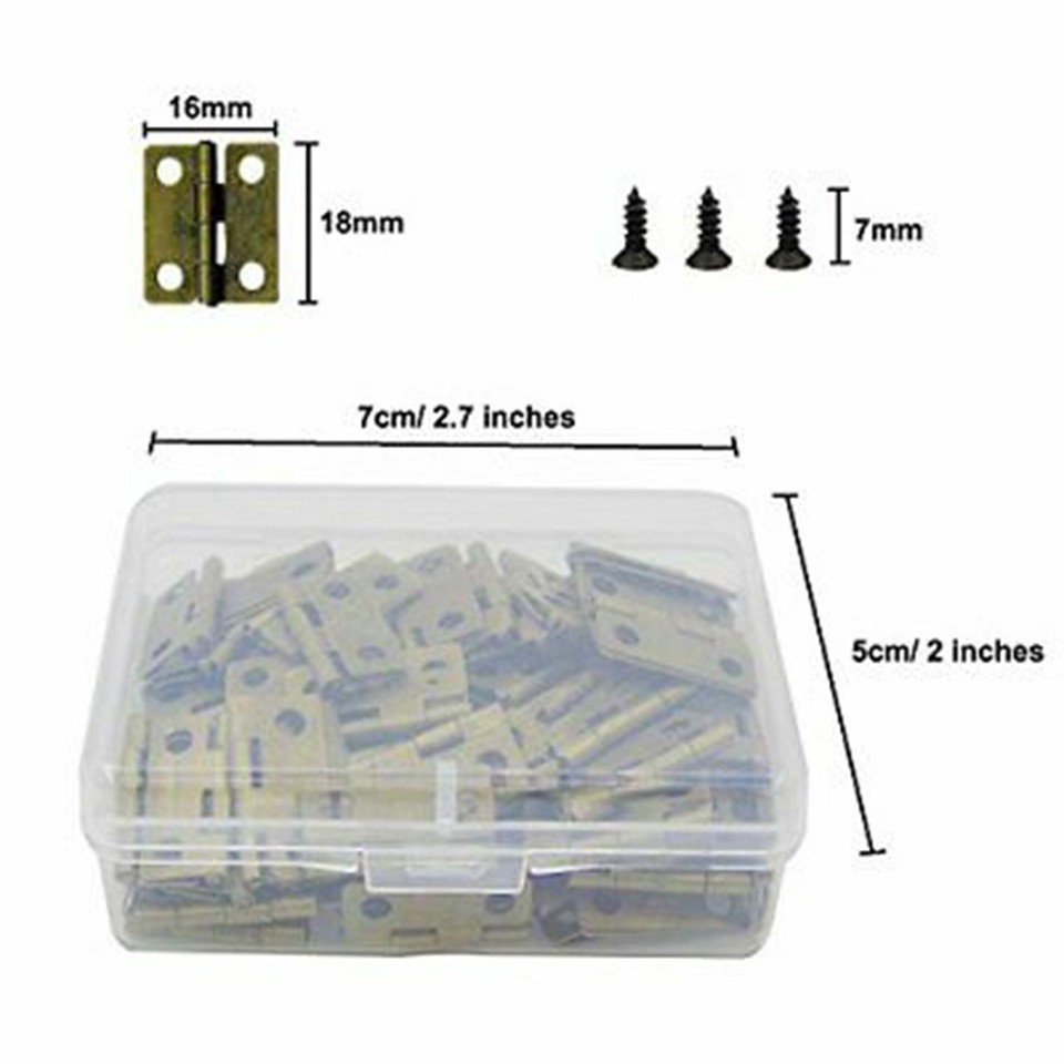 Small Hinges Jewelry Box 100pcs Retro Screws Small Box Brassed Butt ...