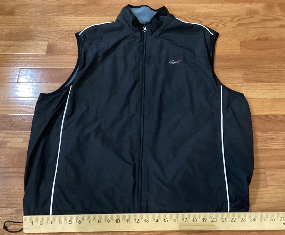 Greg Norman for Tasso Elba Rvsb Golf Vest Mens XL Full-Zip Shark Logo ...