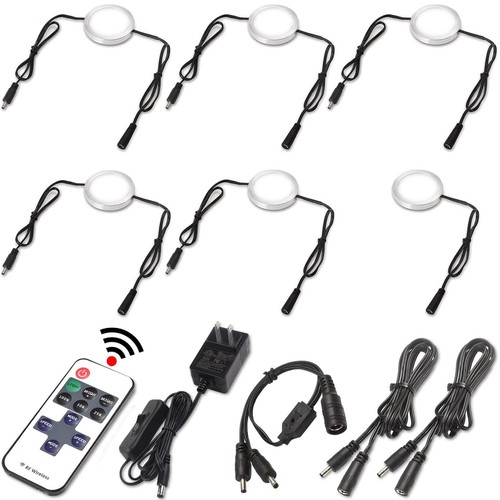 Lvyinyin Curio Cabinet Lights Kit, Over Under Counter LED Puck Lights ...