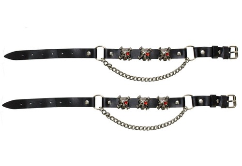 Motorcycle Boot Straps Pirate Skull, Black(2Set) - PVC Chain Ankle Heel ...
