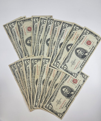 Lot of 20 - $5 Red Seal United State 1963 Notes | eBay