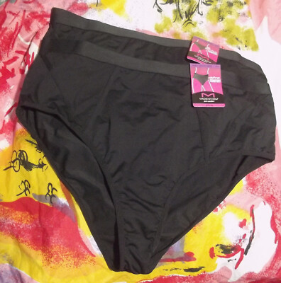 2 NEW MAIDENFORM DM235C XBK PURE COMFORT ON-THE-GO HI-LEG BRIEF PANTIES ...