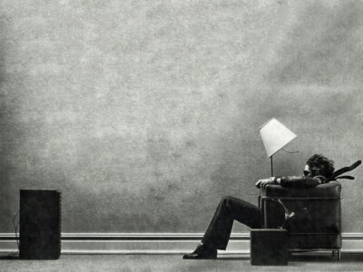V8945 Maxell Blown Away Guy Speaker Ad Retro BW Vintage Art WALL POSTER ...