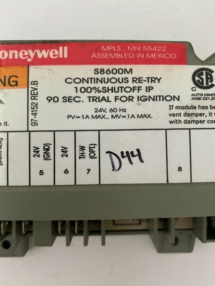 Honeywell S8600M1005 Furnace Ignition Control Module S8600M #D44 | eBay